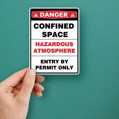 Danger Confined Space Hazardous Atmosphere Safety Sticker - Stickers ...