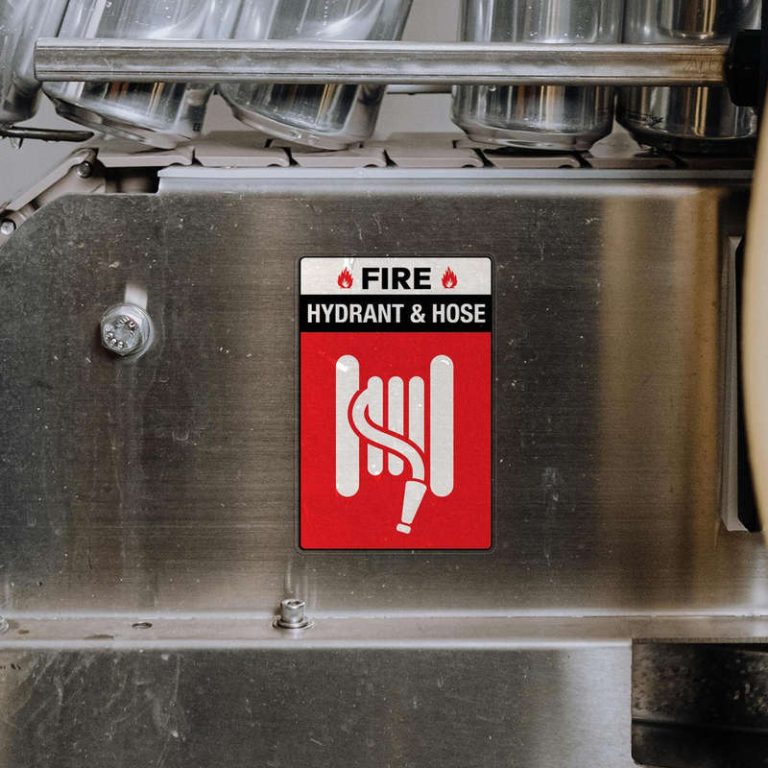 Fire Hydrant & Hose Safety Sticker - Stickers Factory