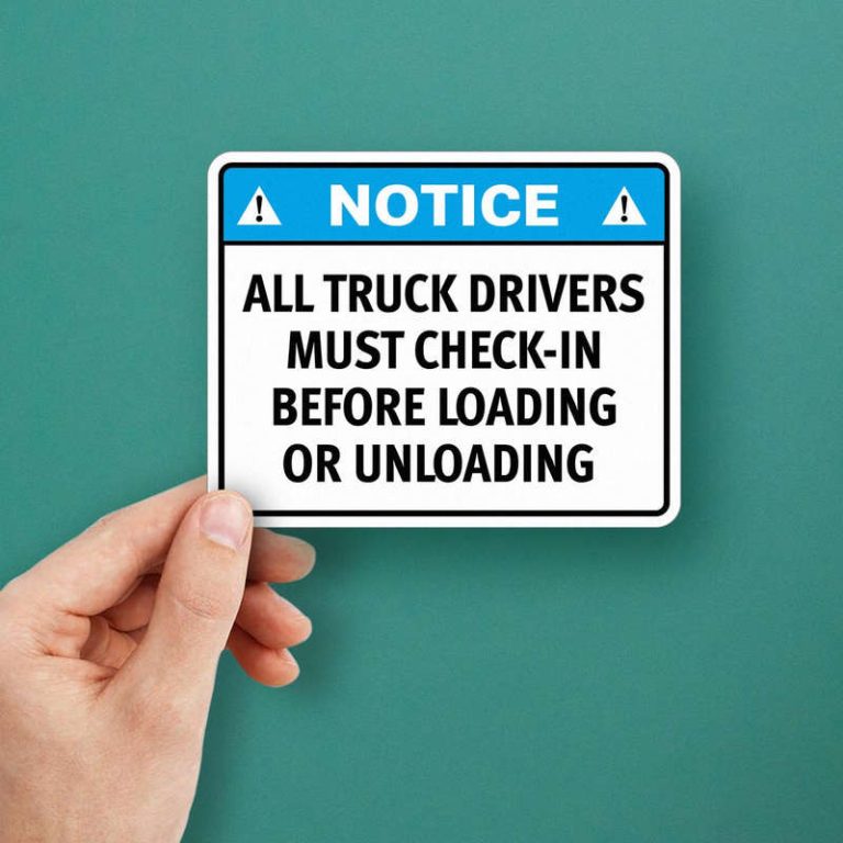 "Notice: All Truck Drivers Must Check - Stickers Factory
