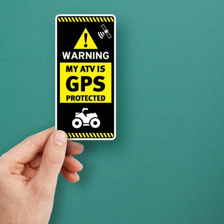 Warning GPS Protected ATV Sticker - Stickers Factory