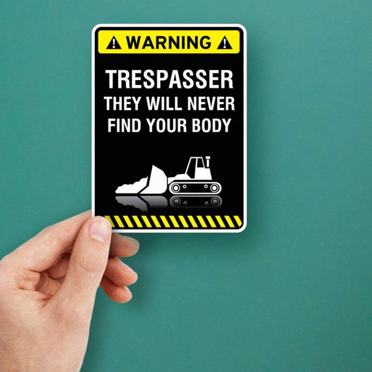 Warning Trespasser Sign - Stickers Factory