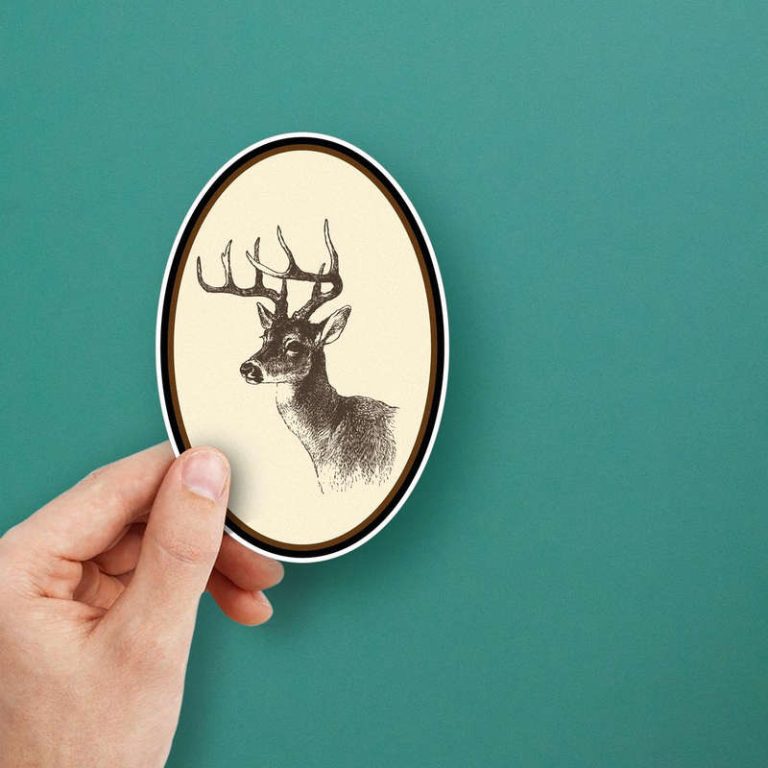 Vintage Deer Head Vinyl Sticker - Stickers Factory