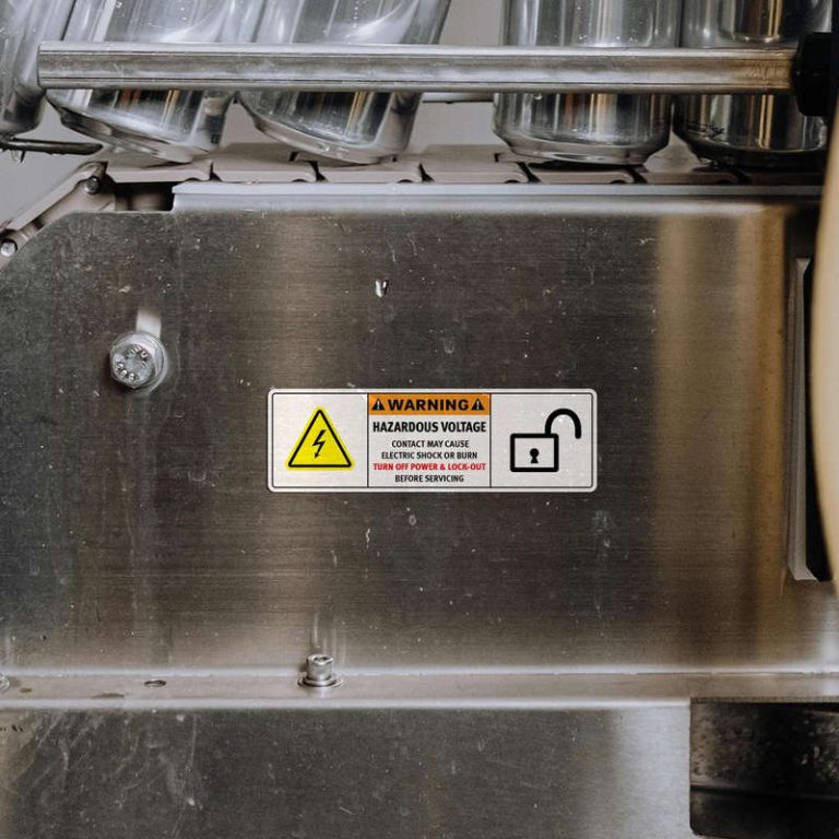 Warning Hazardous Voltage Sticker - Stickers Factory