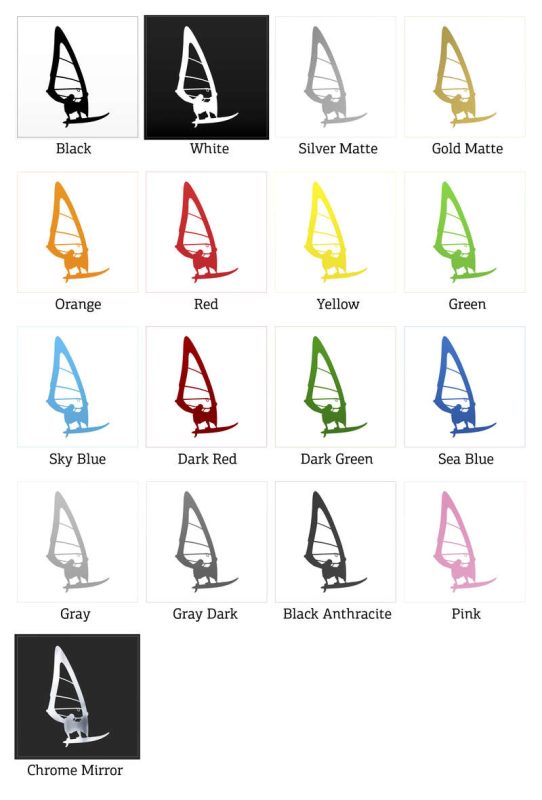 Windsurfing Silhouette Vinyl Sticker - Stickers Factory